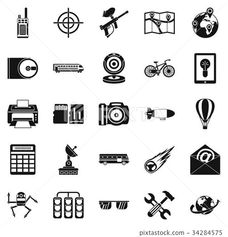 Hi-tech icons set, simple style - Stock Illustration [34284575] - PIXTA