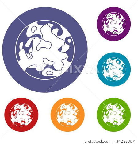 Small planet icons set - Stock Illustration [34285397] - PIXTA