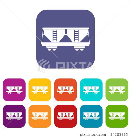 Freight railroad car icons set - Stock Illustration [34285515] - PIXTA