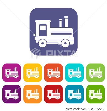 Locomotive icons set - Stock Illustration [34285592] - PIXTA