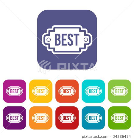 Best label icons set - Stock Illustration [34286454] - PIXTA