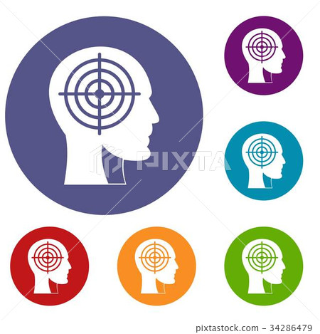Crosshair in human head icons set - Stock Illustration [34286479] - PIXTA