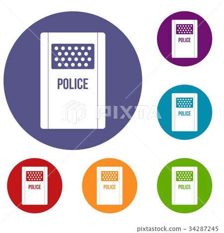 Riot shield icons set - Stock Illustration [34287245] - PIXTA