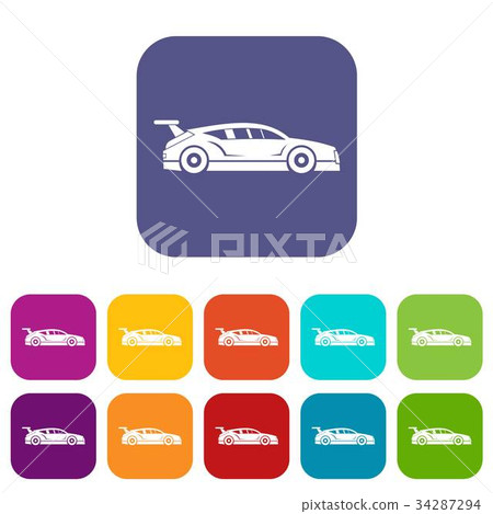Rally racing car icons set - Stock Illustration [34287294] - PIXTA