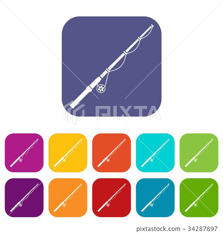 Rod and reel icons set - Stock Illustration [34287897] - PIXTA
