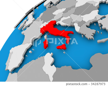 Map of Italy in red - Stock Illustration [34287973] - PIXTA