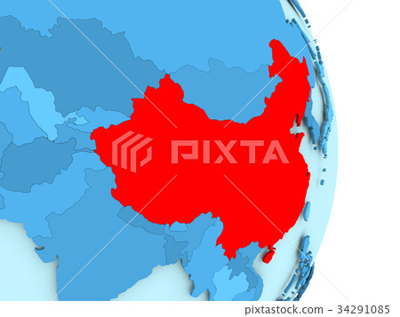 Map of China in red - Stock Illustration [34291085] - PIXTA