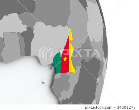 Map of Cameroon with flag - Stock Illustration [34291275] - PIXTA