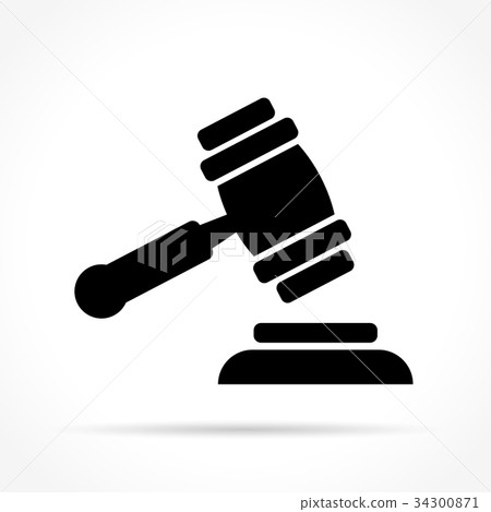 justice hammer icon on white background - Stock Illustration [34300871 ...