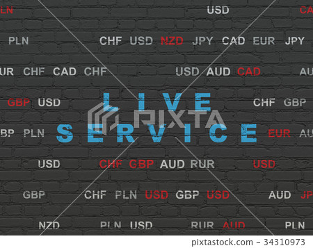 Business concept: Live Service on wall background - Stock Illustration ...