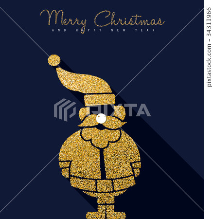 Christmas and new year gold glitter santa claus - Stock Illustration ...