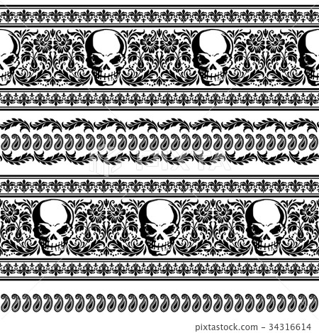 Skull border material - Stock Illustration [34316614] - PIXTA