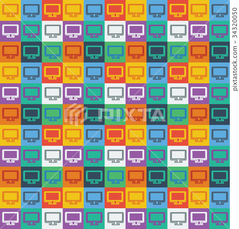 monitor vector icon seamless pattern-插圖素材 [34320050] - PIXTA圖庫