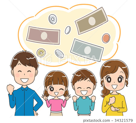 Illustration of money and family - Stock Illustration [34321579] - PIXTA