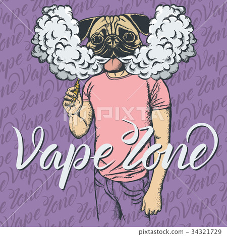 Dog vaping an electronic cigarette - Stock Illustration [34321729] - PIXTA