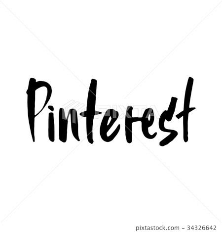 Hand drawn word - Pinterest. Lettering design for - Stock Illustration ...