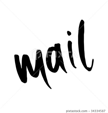 Hand drawn word - mail . Lettering design for - Stock Illustration ...