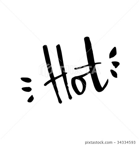 Hand drawn word -Hot. Lettering design for posters - Stock Illustration ...