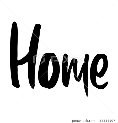 Hand drawn word - Home . Lettering design for - Stock Illustration ...
