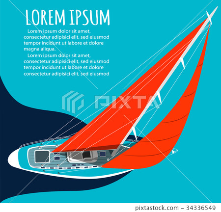 Yacht club flyer design with sail boat - Stock Illustration [34336549 ...