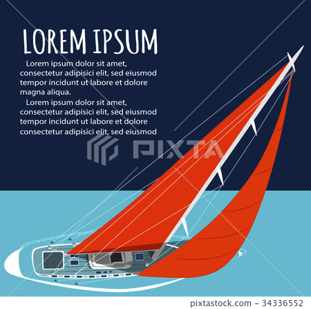 Yacht club flyer design with sail boat - Stock Illustration [34336552 ...