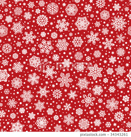 Seamless pattern with white snowflakes - Stock Illustration [34343261 ...