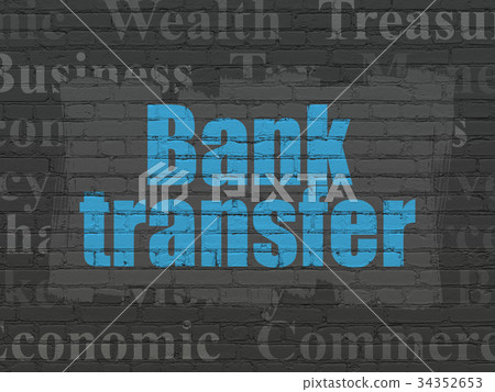 Currency concept: Bank Transfer on wall background - Stock Illustration ...