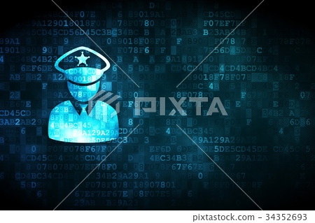 Safety concept: Police on digital background - Stock Illustration ...