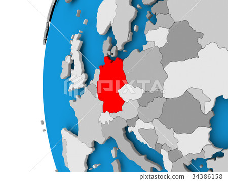 Map of Germany on political globe - Stock Illustration [34386158] - PIXTA