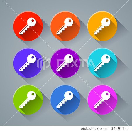 key icons with various colors - Stock Illustration [34391153] - PIXTA