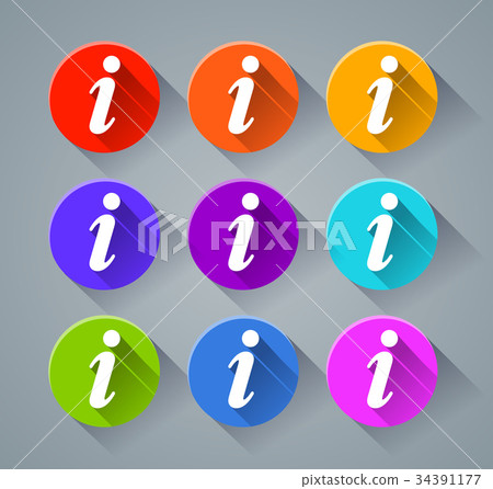information icons with various colors - Stock Illustration [34391177 ...