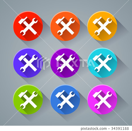 tools icons with various colors - Stock Illustration [34391188] - PIXTA