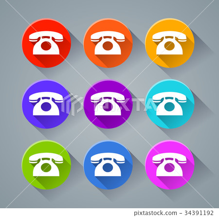 phone icons with various colors - Stock Illustration [34391192] - PIXTA