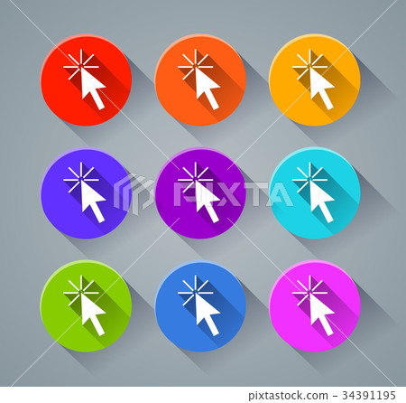cursor icons with various colors - Stock Illustration [34391195] - PIXTA