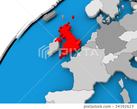 Map of United Kingdom in red - Stock Illustration [34392623] - PIXTA
