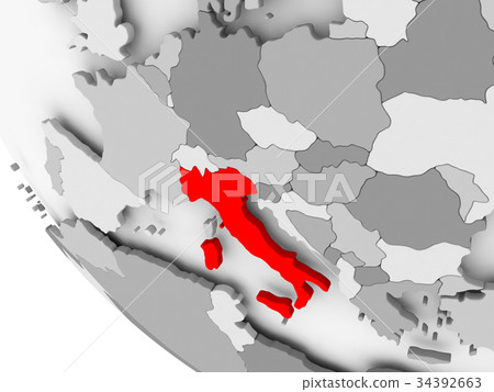 Map of Italy in red - Stock Illustration [34392663] - PIXTA