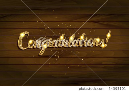 Congratulations. Hand lettering. - Stock Illustration [34395101] - PIXTA