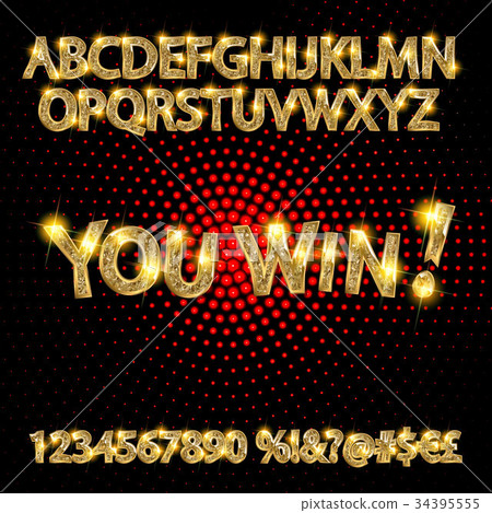 Gold alphabets and numbers - Stock Illustration [34395555] - PIXTA