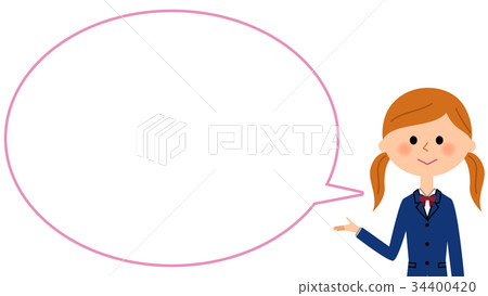 High school girl explaining - Stock Illustration [34400420] - PIXTA