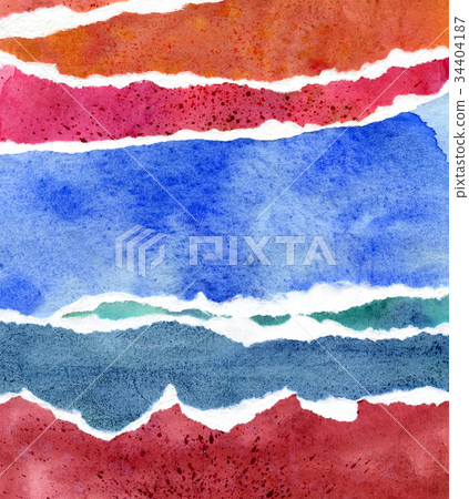 Paper blue, red and orange watercolor background - Stock Illustration ...