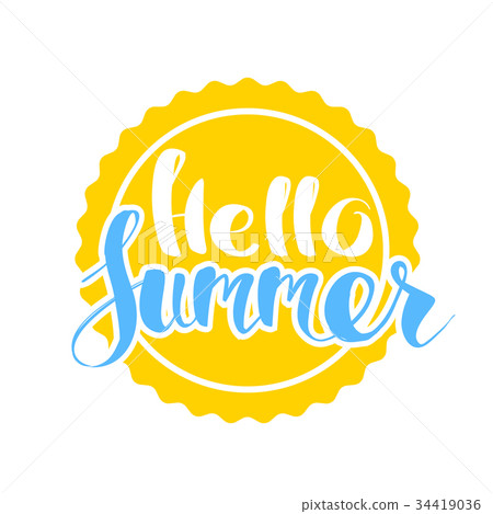 Hello Summer on color circle. - Stock Illustration [34419036] - PIXTA