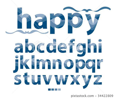 Font Blue lowercase alphabet - Stock Illustration [34422809] - PIXTA