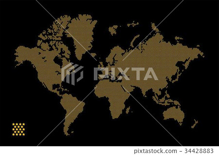 Vector Illustration of star dotted style world map - Stock Illustration ...