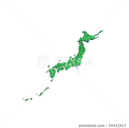 Green Japan Map - Stock Illustration [34432917] - PIXTA