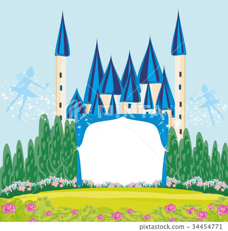 Magic FairyTale Princess Castle frame - Stock Illustration [34454771 ...