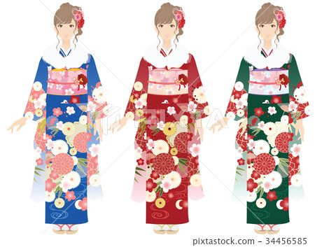 Furisode figure - Stock Illustration [34456585] - PIXTA