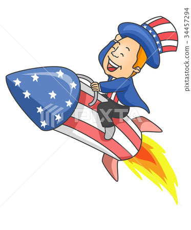 Man Uncle Sam Rocket Illustration - Stock Illustration [34457294] - PIXTA