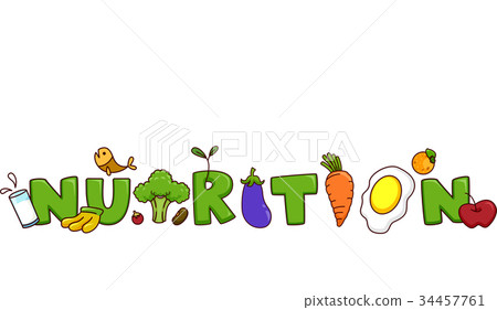 Nutrition Lettering Design Illustration - Stock Illustration [34457761 ...