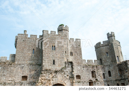 Stone wall left like rubble in an old castle... - Stock Photo [34463271 ...