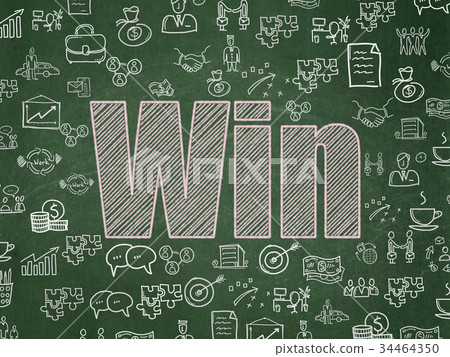 Business concept: Win on School board background - Stock Illustration ...